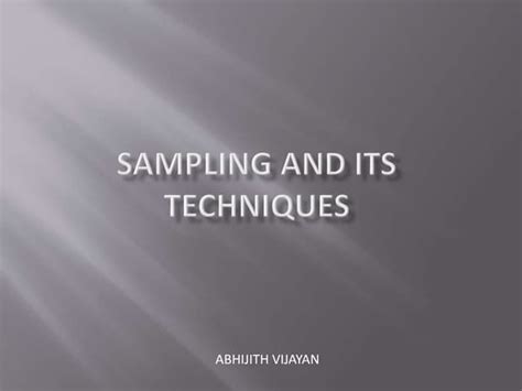 Sampling Techniques Ppt