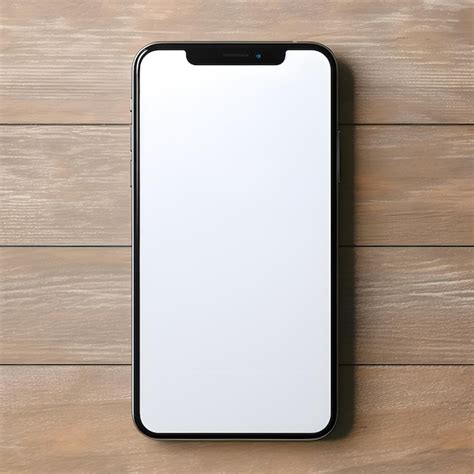 Premium Ai Image Mockup Empty Blank Iphone Screen On A Plain Surface