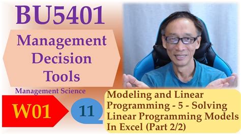 Modeling And Linear Programming 5 Solving Linear Programming Models In Excel Part 22