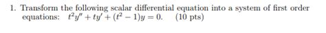 Solved Transform The Following Scalar Differential Equation Chegg