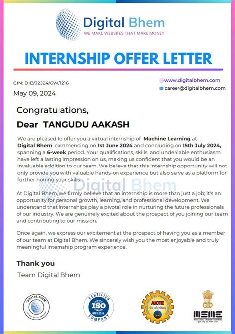 aakash tangudu on linkedin digitalbhem internship newbeginnings