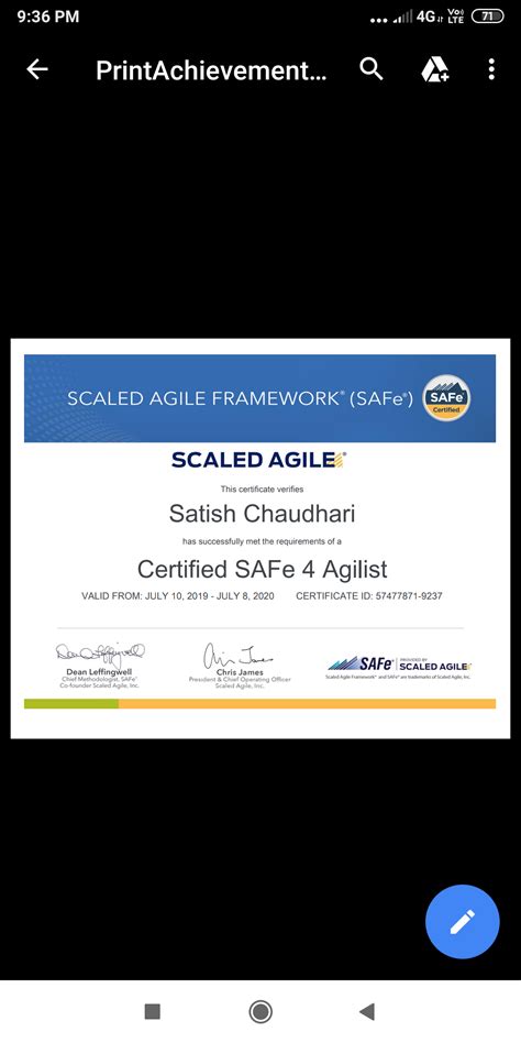 Satish Chaudhari On Linkedin Certified Safeagilist Agilemindset Agileprojectmanagement 14