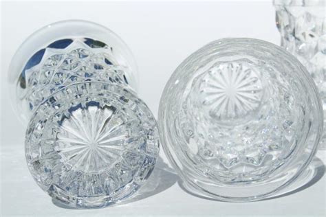 Crystal Clear Vintage Fostoria American Pattern Pressed Glass Tumblers