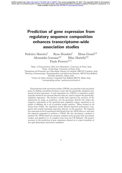 Pdf Prediction Of Gene Expression From Regulatory Sequence Composition Enhances Transcriptome