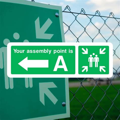 Assembly Point A Left Arrow Sign