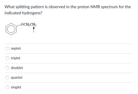 Solved What Splitting Pattern Is Observed In The Proton NMR Chegg Com