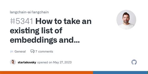 how to take an existing list of embeddings and documents and add it to