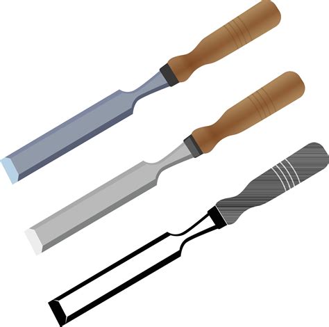 Chisel With A Wooden Handle And A Sharp Metal Blade Vector Illustration Chisel Carpenters Tool