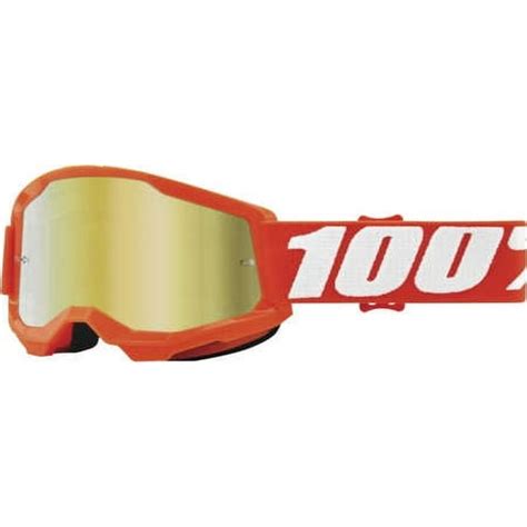 100 Strata 2 Youth Goggles Osfa Orange Gold Mirror Lens