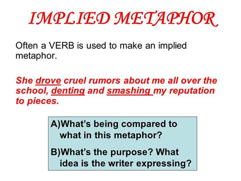 Implied Metaphor Examples