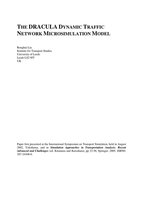 Pdf Dracula Microscopic Traffic Simulator