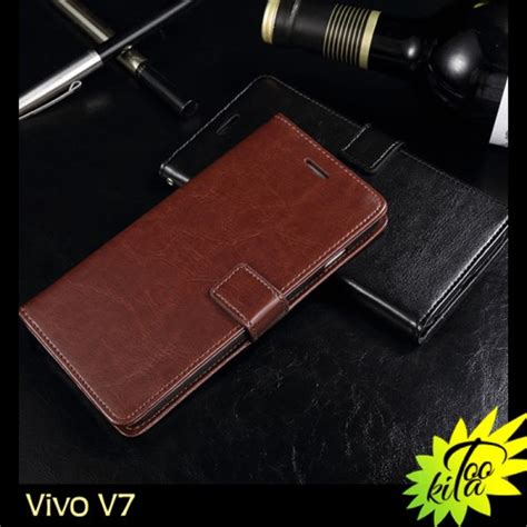 Jual Retro Leather Case Vivo V Luxury Wallet Flipcase Casing Cover Black Kota Medan