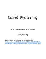Deep Learning Lecture 22 On Deep Reinforcement Learning Course Hero