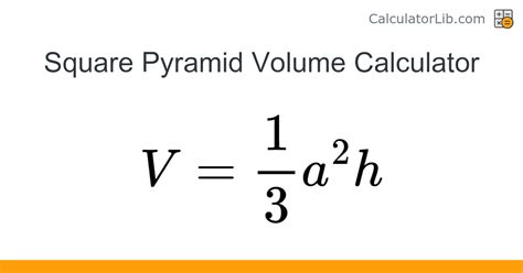 Square Pyramid Volume Calculator Online Calculator