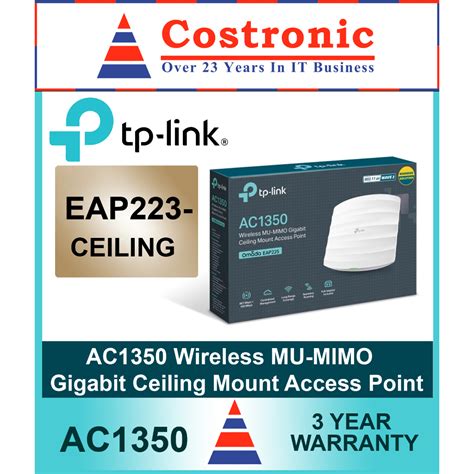 Tp Link Eap223 Eap225 Ac1350 Wireless Dual Band Gigabit Ceiling Mount Access Point 3 Years