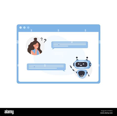 Chatbot Concept Woman Chatting With Robot Ai Business Assistant Online Customer Support And