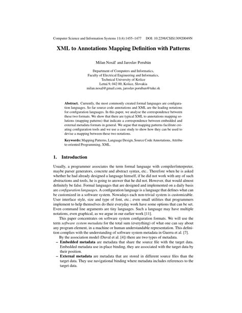 Pdf Xml To Annotations Mapping Definition With Patterns