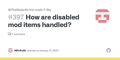 How Are Disabled Mod Items Handled Issue AllTheMods All The Mods Sky GitHub