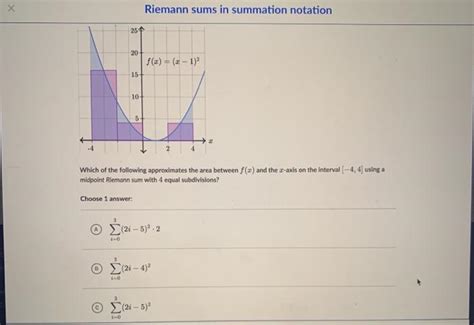 solved x riemann sums in summation notation 25 20 1 f
