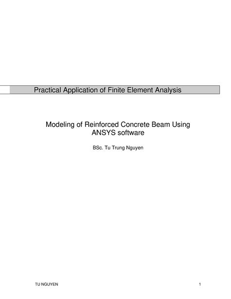 Modeling Of Reinforced Concrete Beam Using Ansys Software Practical