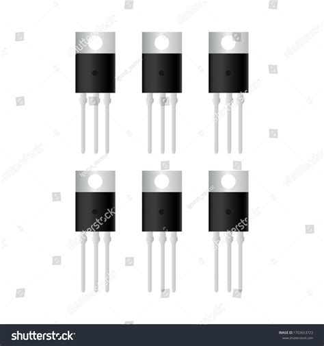Realistic Electronic Transistor Set Transistor Semiconductor Stock Vector Royalty Free
