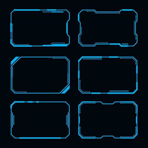 Vector Futuristic Set Frame Digital Design Element Technology Hud Sci Fi Square Shape Design
