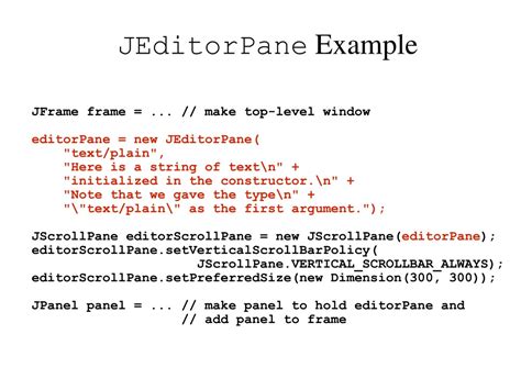 Ppt Efficient Text Component Implementation With Jtextcomponent And