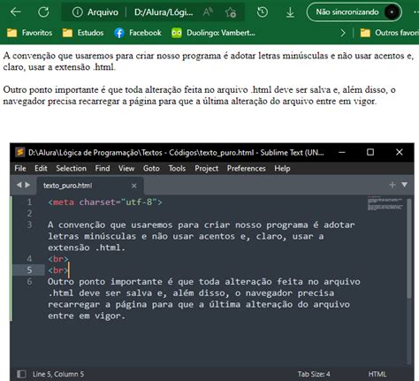 Exercício texto puro html e uma dúvida quanto a acentuação JavaScript e HTML desenvolva um