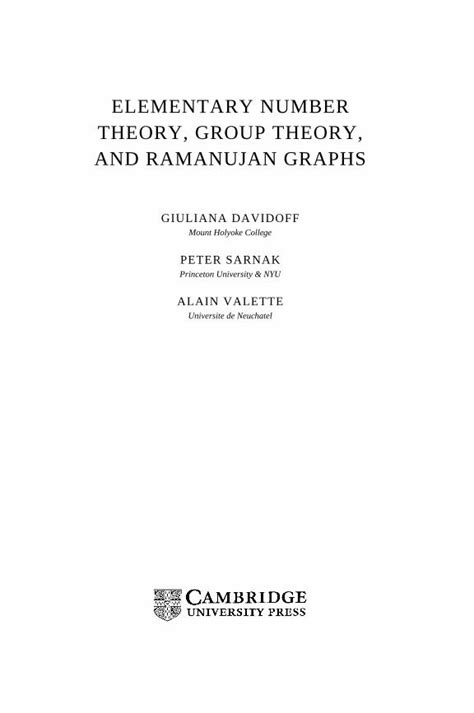 Pdf Elementary Number Theory Group Theory