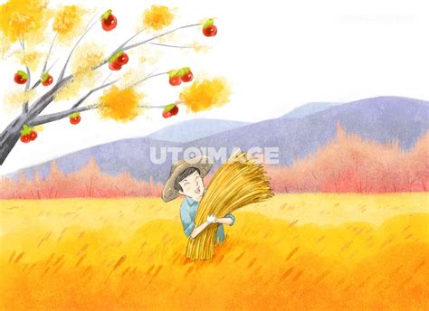 유토이미지 가을 일러스트 그림 페인트 유화