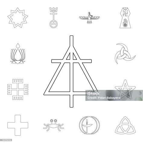 종교 의 상징 기독교 개혁 교회 개요 아이콘 종교 상징 그림의 요소 기호 및 기호 아이콘은 웹 로고 모바일 앱 Ui Ux에 사용할 수 있습니다 고대의에 대한 스톡 벡터 아트