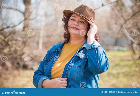Chubby Mature Plus Size Lady Lifestyle Stock Photo Image Of American