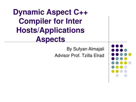 Ppt Dynamic Aspect C Compiler For Inter Hostsapplications Aspects