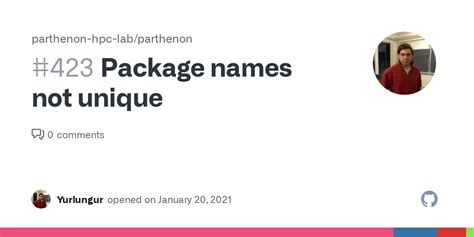 package names not unique · issue 423 · parthenon hpc lab parthenon · github