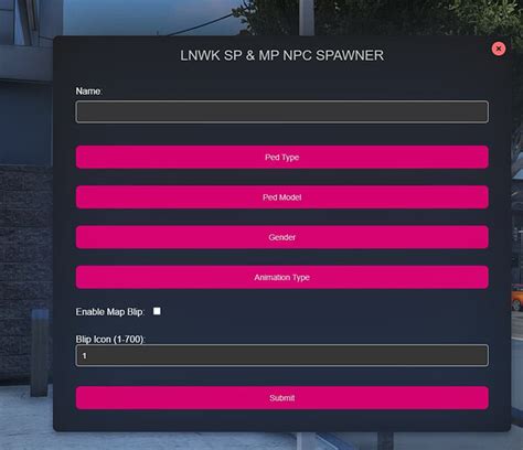 Free Standalone Ped Spawner Wui V200 Fivem Releases Cfxre