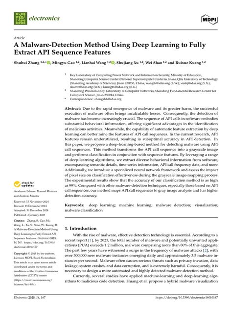 A Malware Detection Method Using Deep Learning To Pdf Deep Learning Malware
