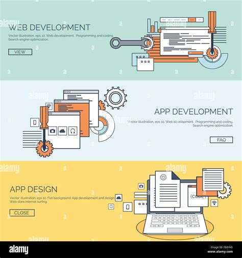 Vector Illustration Flat Background Coding Programming Seo Search