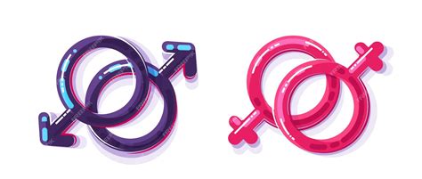 Premium Vector Female And Male Sex Symbol Gender Lesbian And Gay One Fingered Relations
