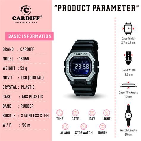 Jual Cardiff Lcd 18059 Series Jam Tangan Digital Water Resist Shopee Indonesia