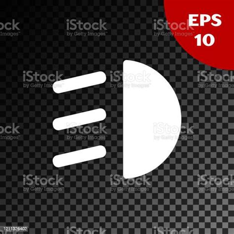 투명 한 어두운 배경에 격리 된 흰색 높은 빔 아이콘입니다 자동차 헤드 라이트 벡터 일러스트레이션 개념에 대한 스톡 벡터 아트 및 기타 이미지 Istock