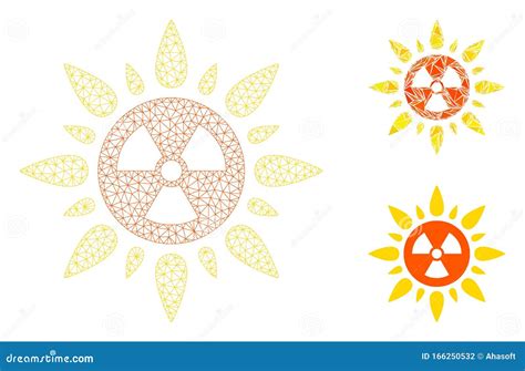 Atomic Radiation Vector Mesh Wire Frame Model And Triangle Mosaic Icon Stock Vector