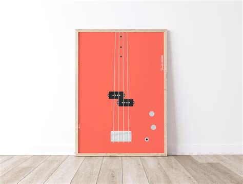 Bass Guitar Poster Fender Precision Poster Screen Print Etsy