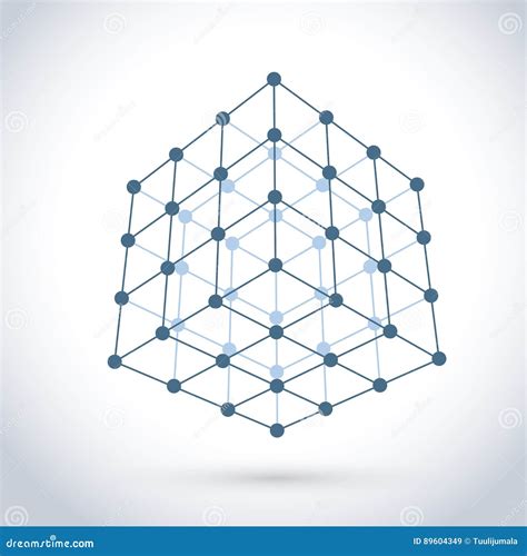 Geometric Wire Mesh Cube Stock Vector Illustration Of Polygon 89604349