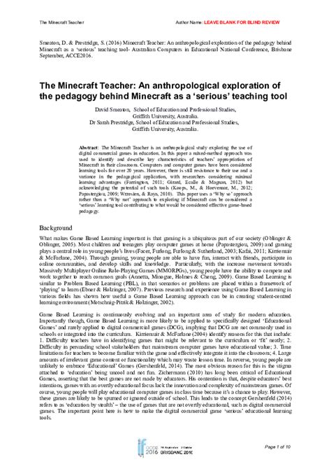 Doc The Minecraft Teacher An Anthropological Exploration Of The Pedagogy Behind Minecraft As