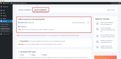 How To Configure Disable Comments For Specific Subsites In Multisite