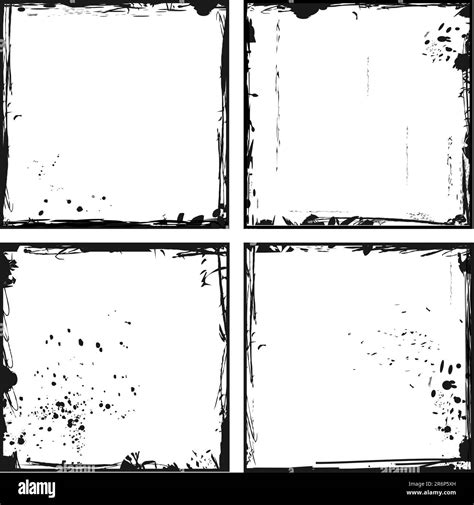 Illustration Of Set Grunge Frames Vector Stock Vector Image And Art Alamy