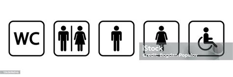 Wc 標誌圖示集廁所符號在白色背景上隔離的洗手間向量圖示向量圖形及更多一組物體圖片 一組物體 人體 休息 Istock