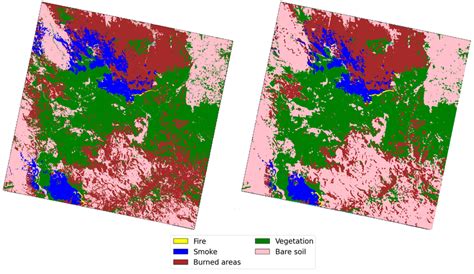 segmentation results in australia from the 1d cnn approach on the