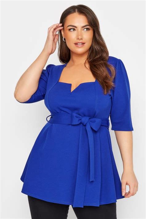 Plus Size Blue Evening Tops Yours Clothing