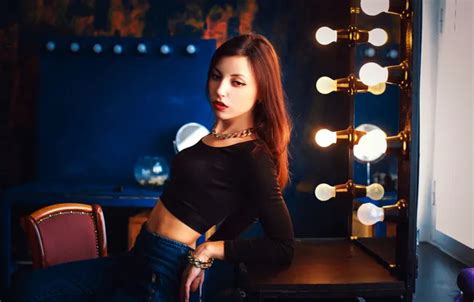 Wallpaper Girl Red Glass Beauty Lips Mood Fashion Hair For